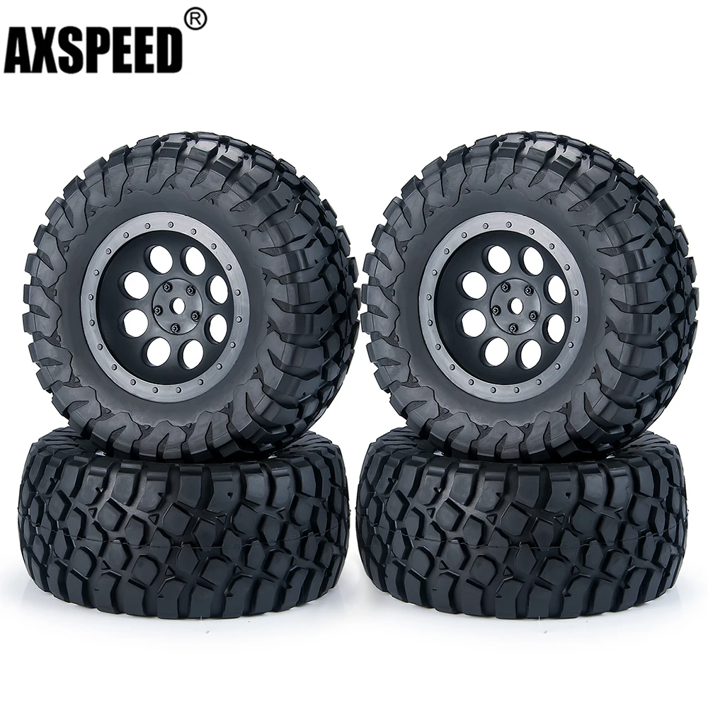 AXSPEED-4Pcs-Rubber-Tires-Plastic-Wheel-Rims-Set-for-1-10-Short-Course ...