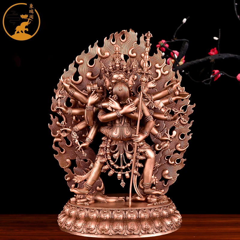 Pure-bronze-Kalachakra-double-body-Chakra-Vajra-Dharma-Protector-statue ...