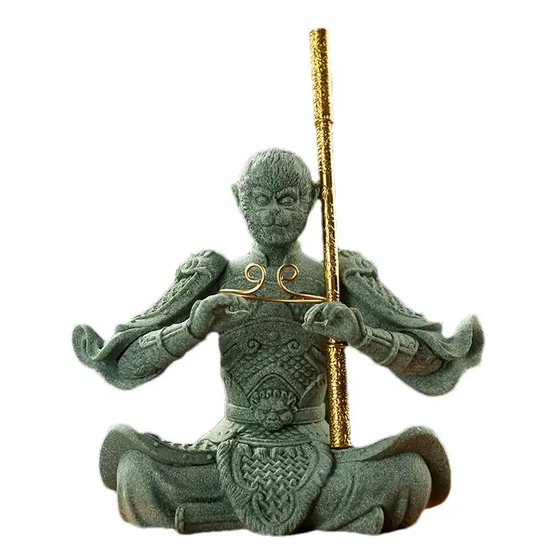 Monkey-King-Statue-Green-Sand-Stone-Tea-Pet-Decorative-Art-Collection ...