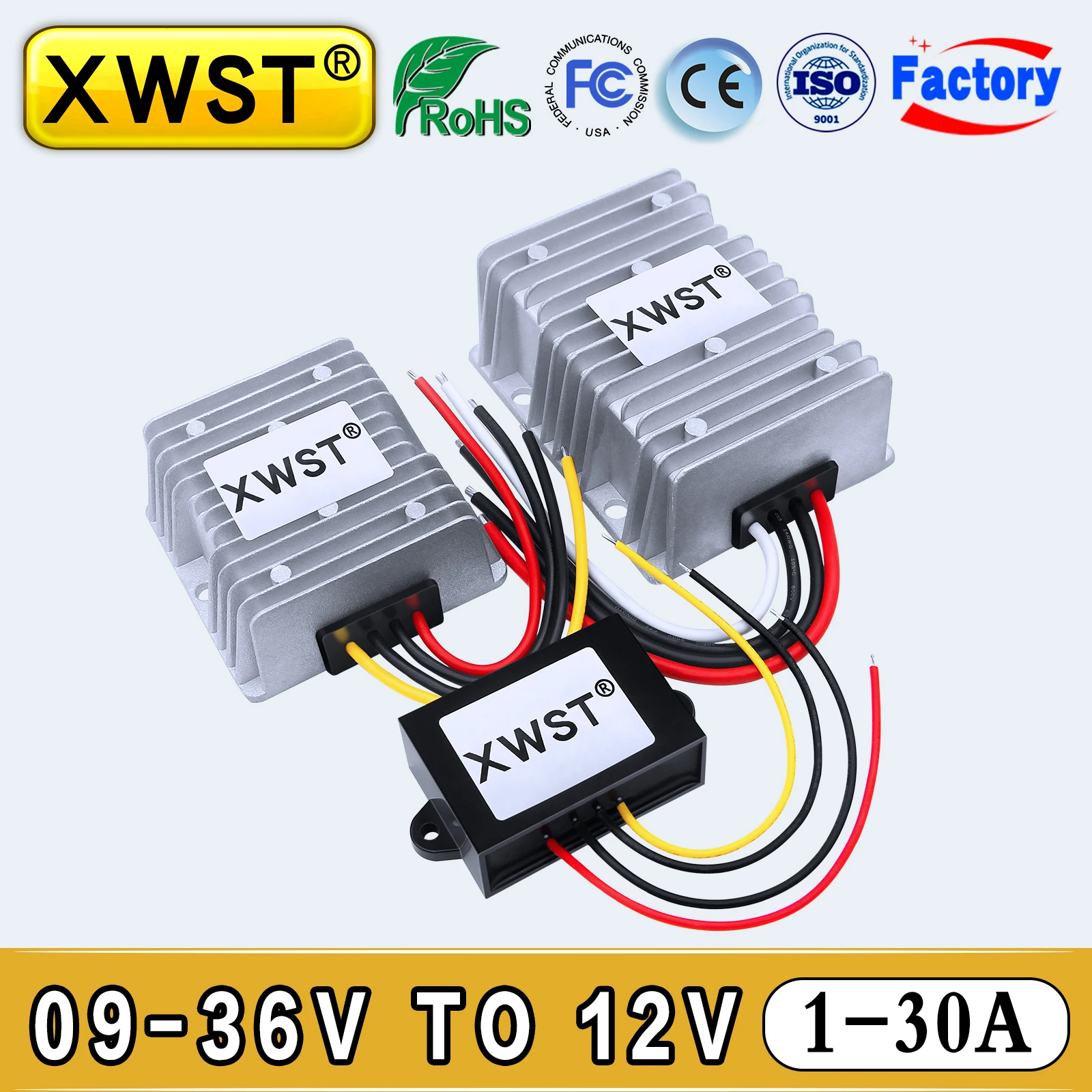 Dc Dc Stabilizer Converter 9-36v 12v 24v To 12v 1-30a Boost Buck Power ...