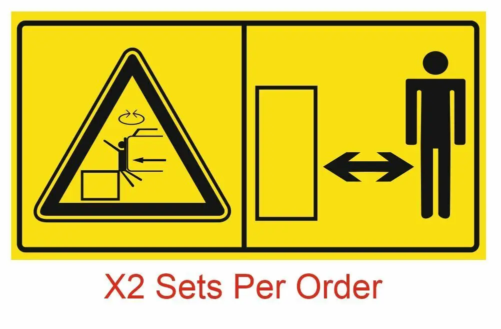 Rear Safety Stickers Decals Digger Excavator Komatsu CAT JCB Hitachi ...