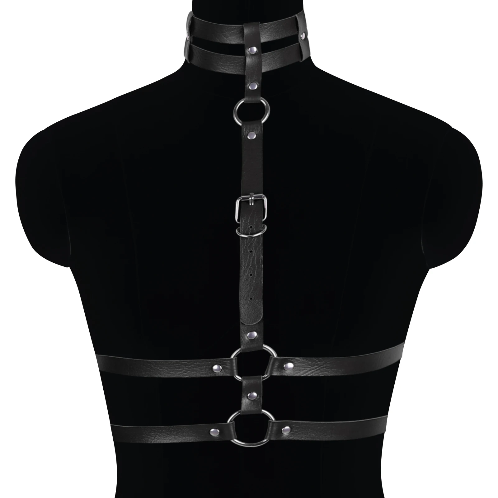 Collar-Harness-Fashion-Belt-Chest-Cage-Bra-Corset-Leather-Bralette ...