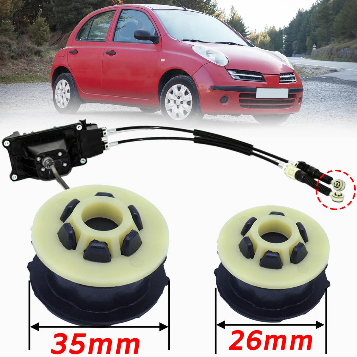 For Nissan March 2012-2021 1.6L Gear Shift Lever Cable Bushing Linkage ...