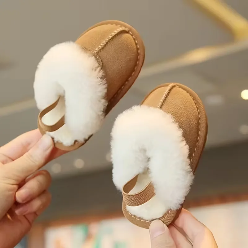 Comfortable Plush Baby Girl Slippers With Soft Bottom and Anti Slip ...