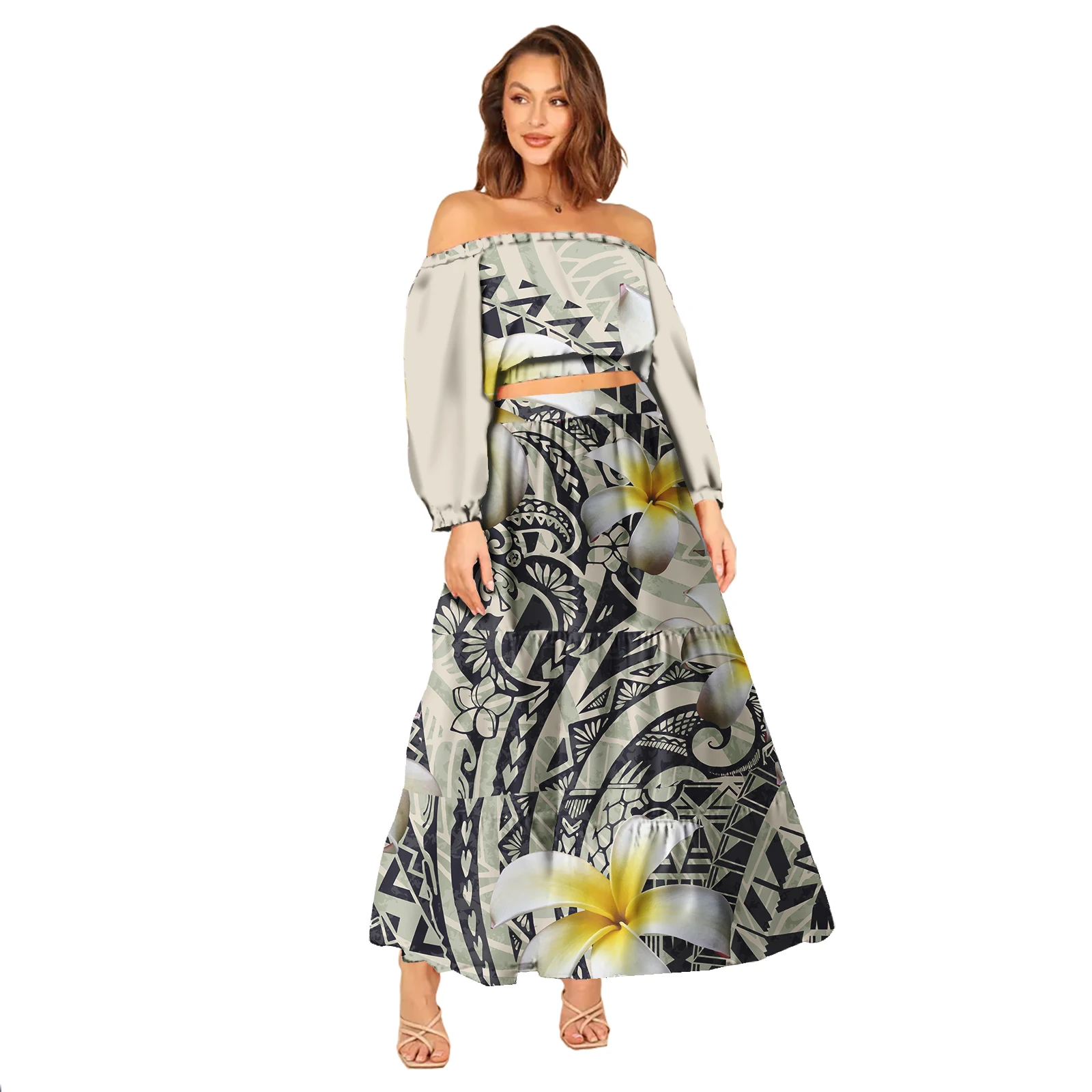 Polynesian-Elei-Tribal-Design-Custom-High-Quality-Off-Shoulder-Puletasi ...