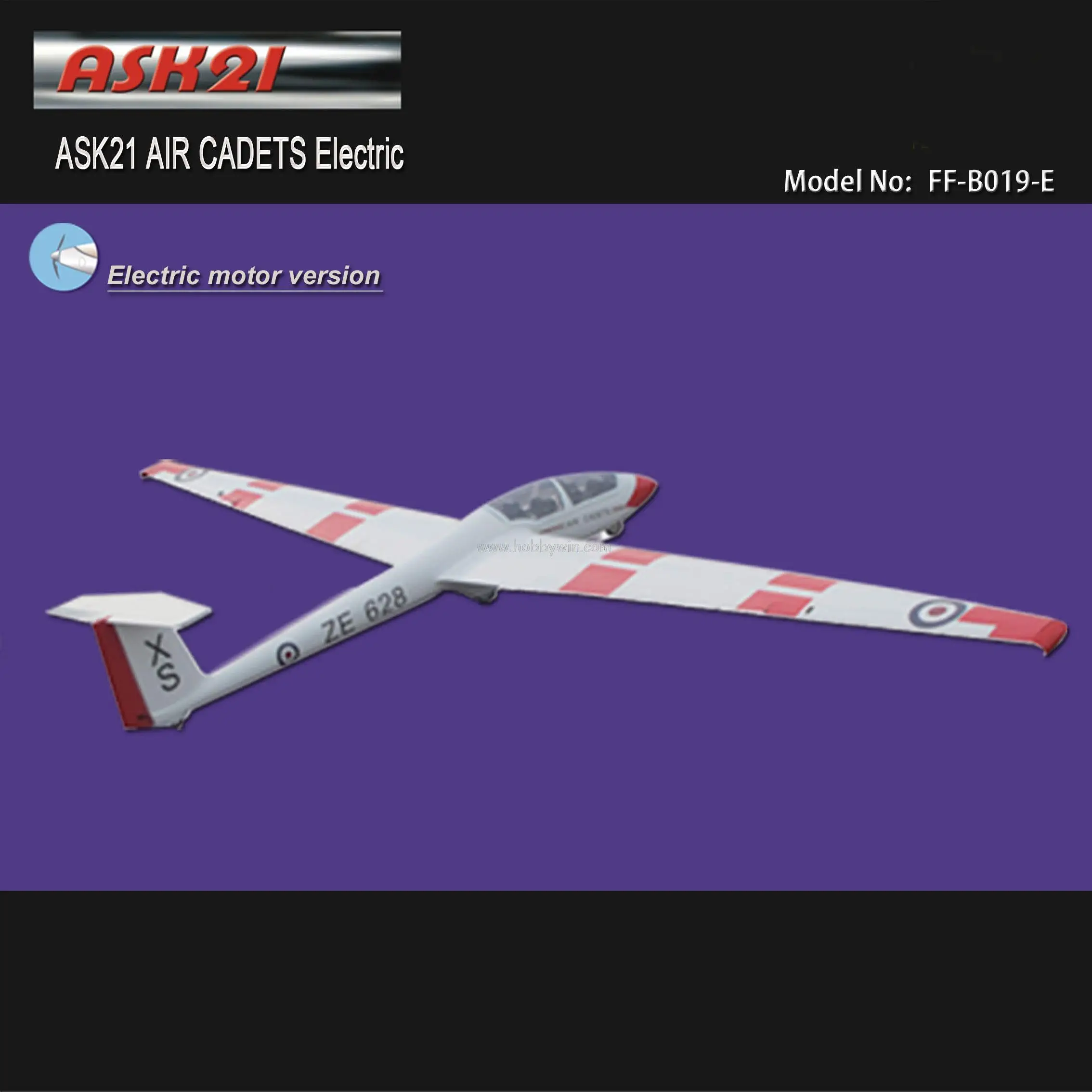 ASK-21-Air-Cadets-Electric-Glider-2600mm-KIT-without-electronic-part ...