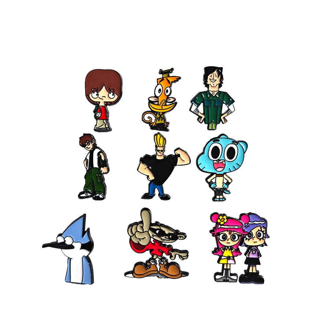 B-Ben 10 Classic Animation Creative Pins Funny Round Snap-in Brooch ...