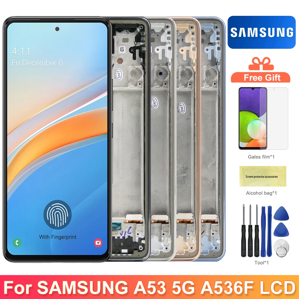 Super-AMOLED-A53-5G-Display-Screen-with-frame-for-Samsung-Galaxy-A53-5G ...