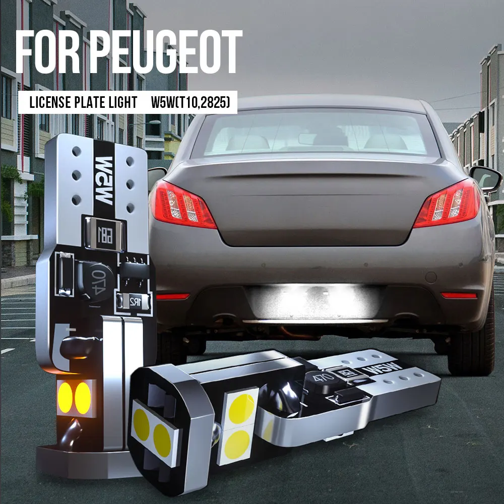 2x-W5W-T10-168-Canbus-LED-License-Plate-Light-Bulb-Lamp-For-Peugeot ...