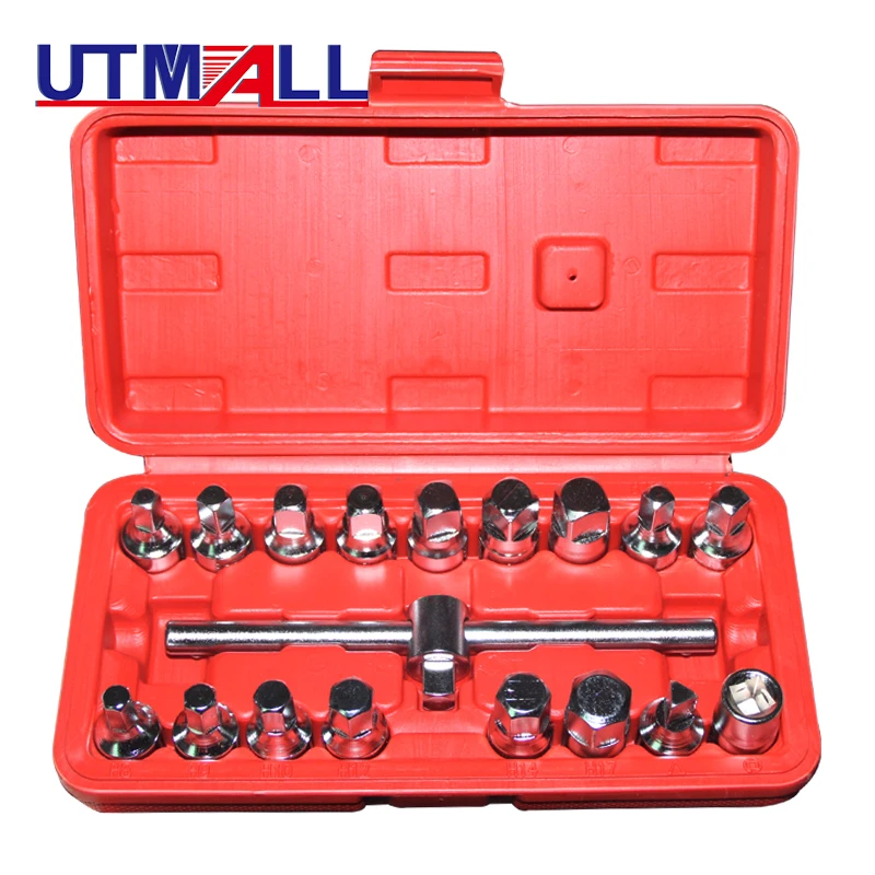18pcs-Oil-Drain-Plug-Removal-Tool-Key-Set-Square-Hexagon-Socket-Kit-Nut ...
