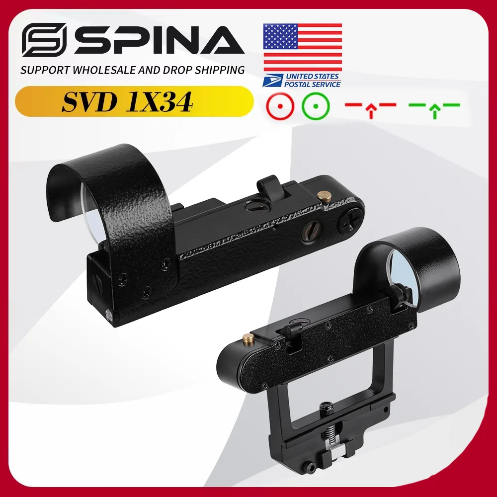 Mira Ponta Vermelha OKP-7 SVD 1x34: Retículo Setas Verde + Montagem ...