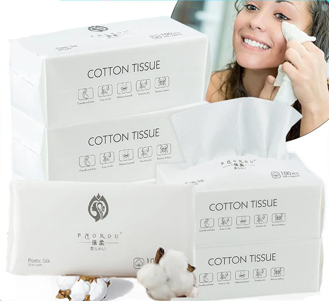 30-100-Pcs-Soft-Tissues-Face-Towel-Disposable-Cotton-Sheet-Washable ...