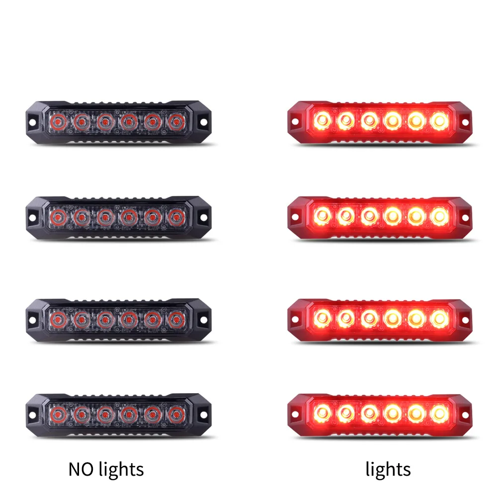 4PCS-LED-Grille-Light-Car-Truck-Flashing-Warning-Light-Strobe-Light ...