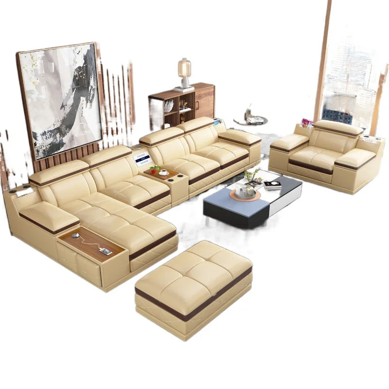 Living-room-furniture-top-layer-cowhide-modern-and-minimalist-size ...