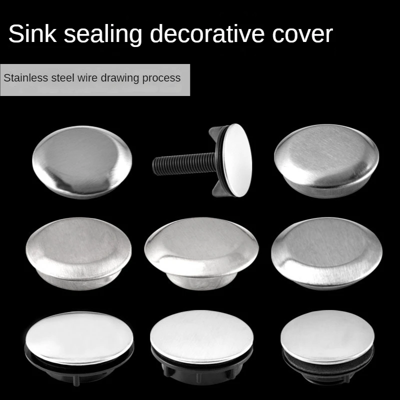 2Pcs-Sink-Plug-Faucet-Hole-Cover-Stainless-Steel-Water-Stopper-Anti ...