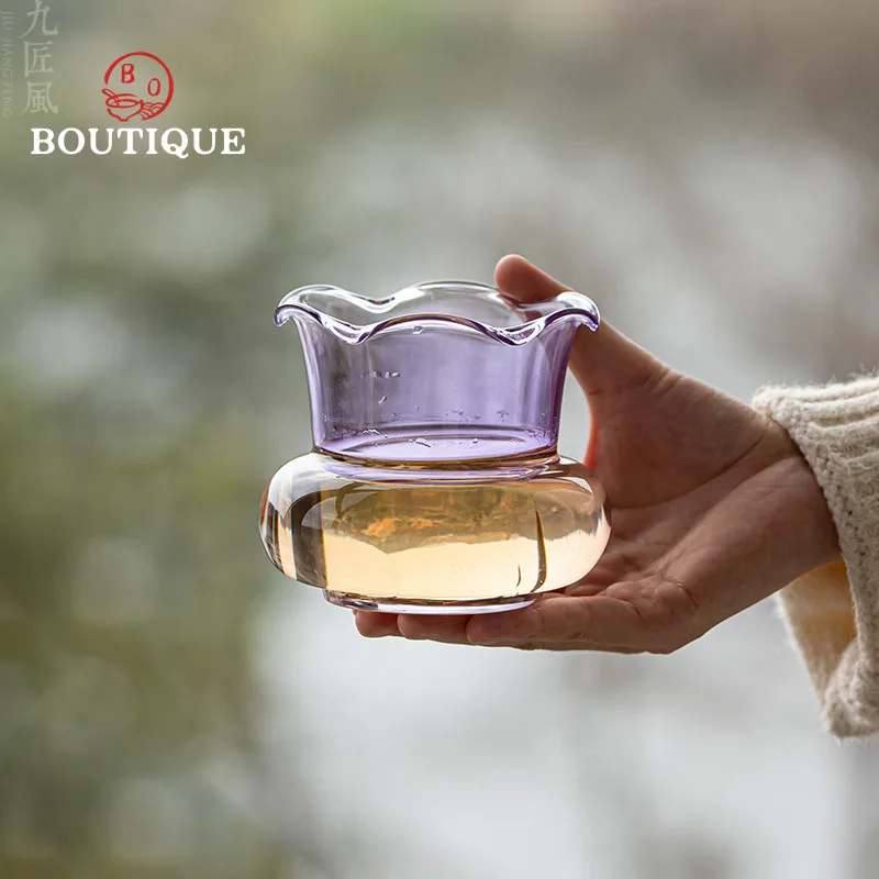 Creative Colorful Glass Tea Washing Bucket Jianshui petal Heat ...