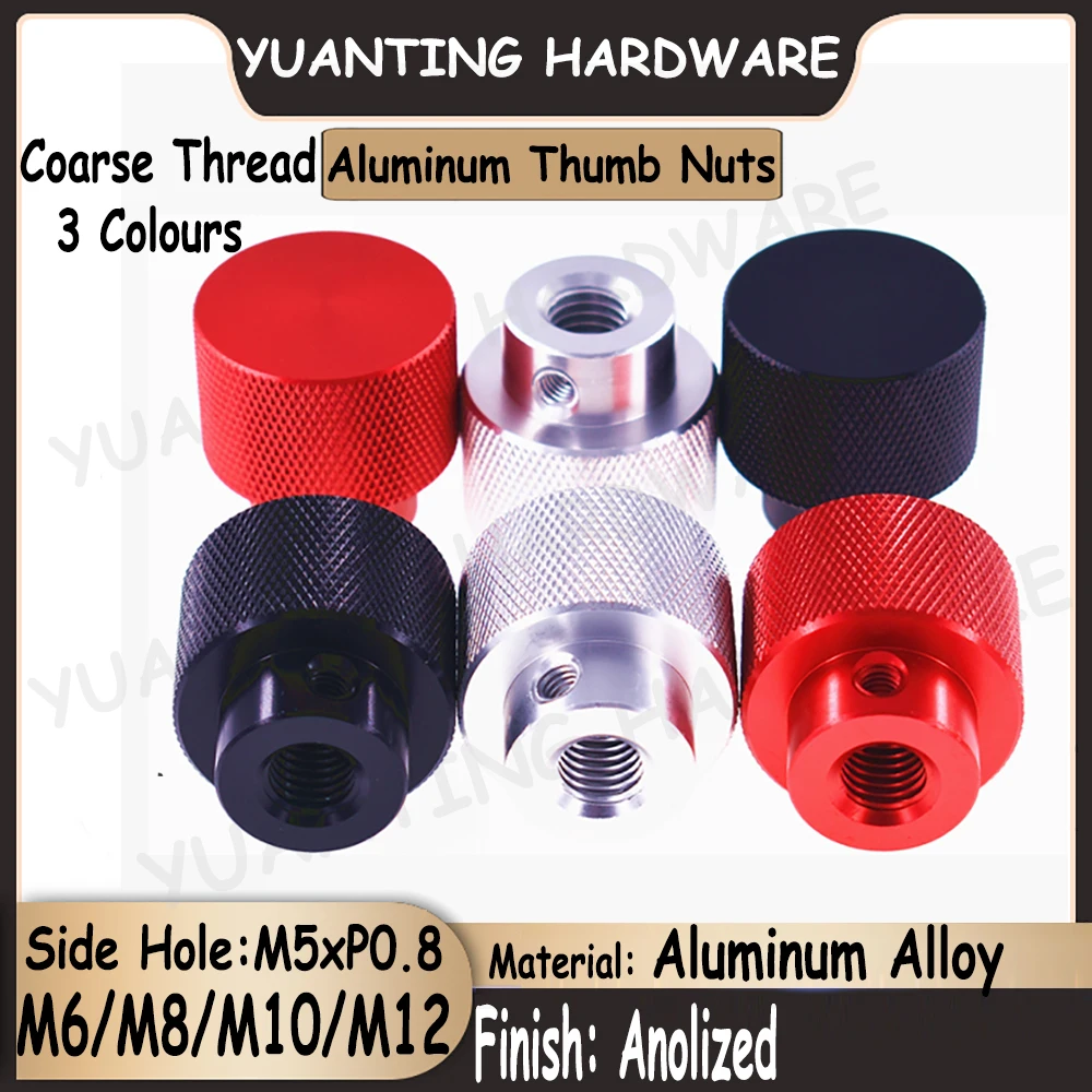 1Piece/2Pcs M6 M8 M10 M12 Aluminum Colourful Thumb Nut Hatching Knurled ...