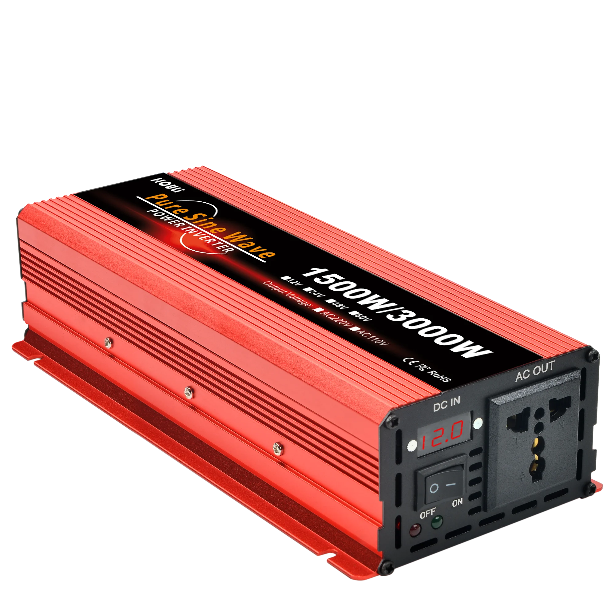 Pure Sine Wave Inverter 12V 220V 1000w 1600w 2000w 3000w DC To AC ...