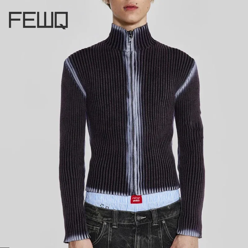 FEWQ-High-Street-Knitted-Sweater-Paint-Graffiti-Old-Slim-Fit-Knitted-T ...