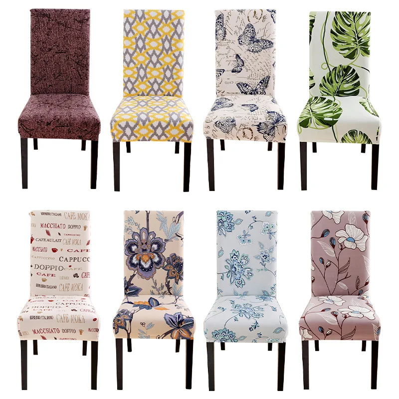 Modern Printed Chair Cover Elastic Seat Covers Slipcover Removable And ...