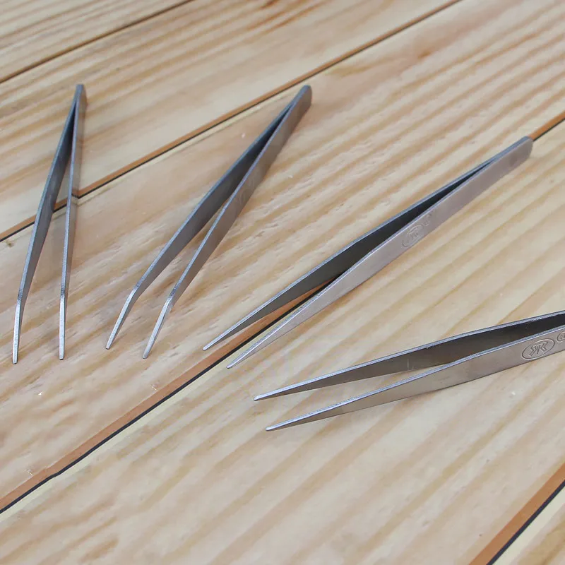Thickened-Stainless-Steel-Straight-Head-Elbow-Tweezers-Overlock-Sewing ...