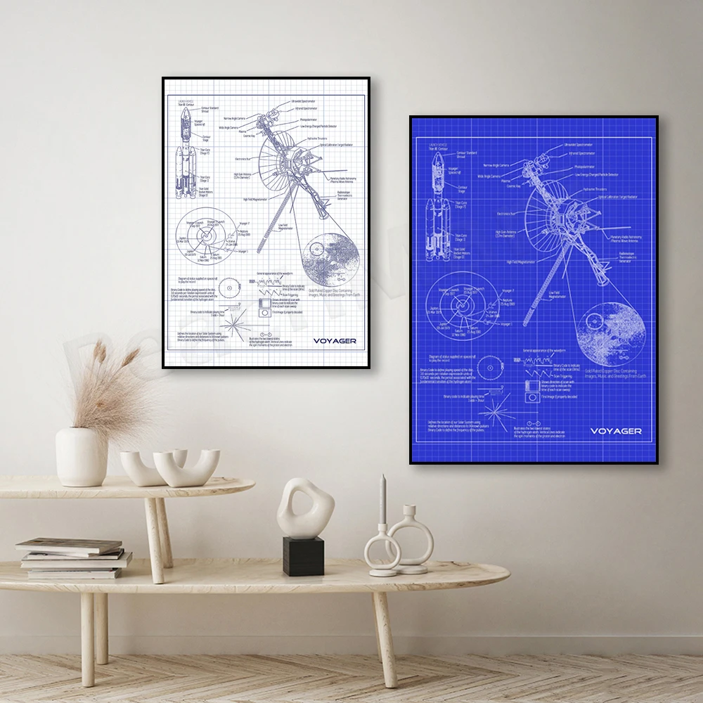 Voyager-Space-Probe-Blueprint-Patent-Printing-Poster-Art-Canvas ...