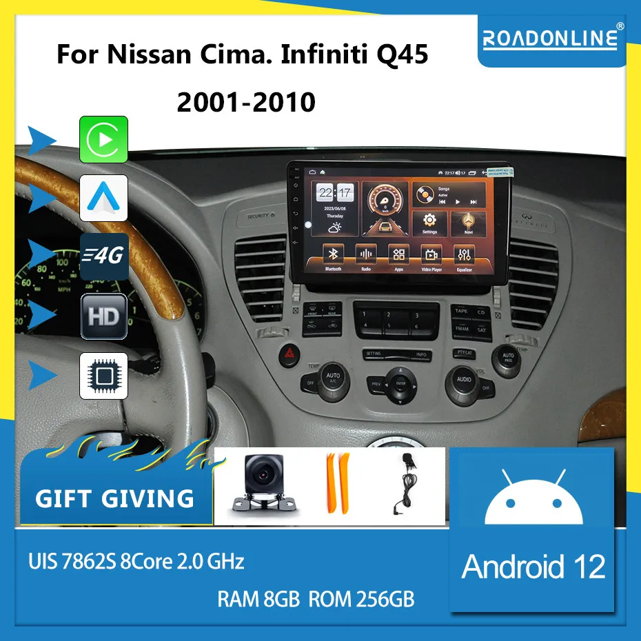 For-Nissan-Cima-Infiniti-Q45-2001-2010-Octa-Core-8-256G-Car-Multimedia ...