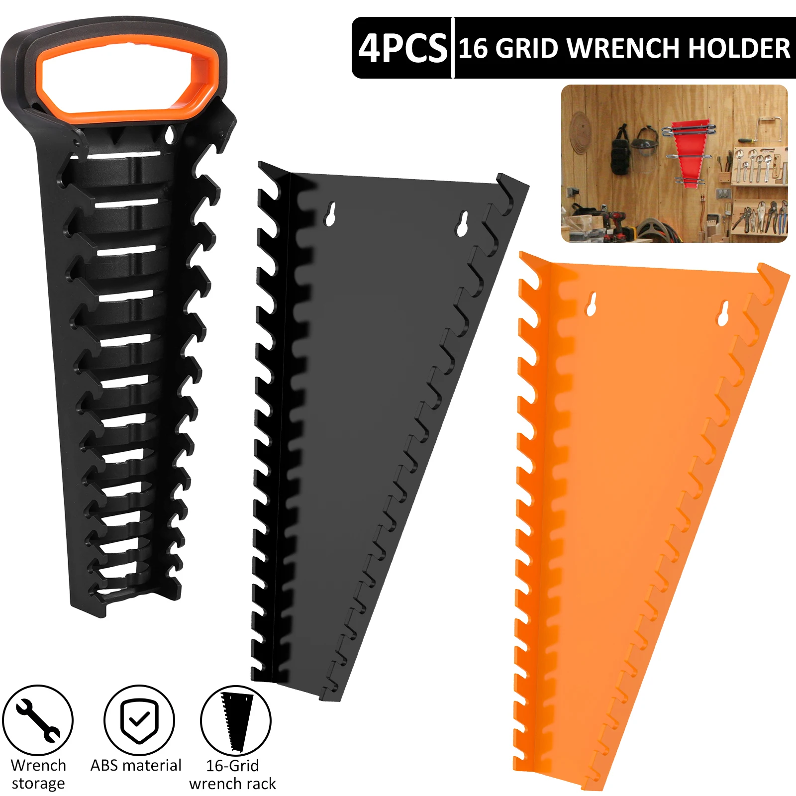 2-4Pcs-Tool-Organizer-Wrench-Sorter-Holder-Wall-mounted-Spanner-Hand ...