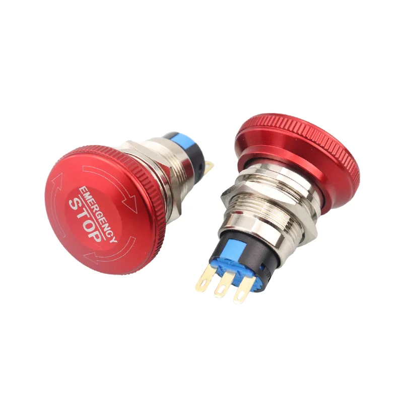 16mm-19mm-22mm-Mushroom-Red-STOP-Letter-Head-Thread-Up-Down-Push-Button ...