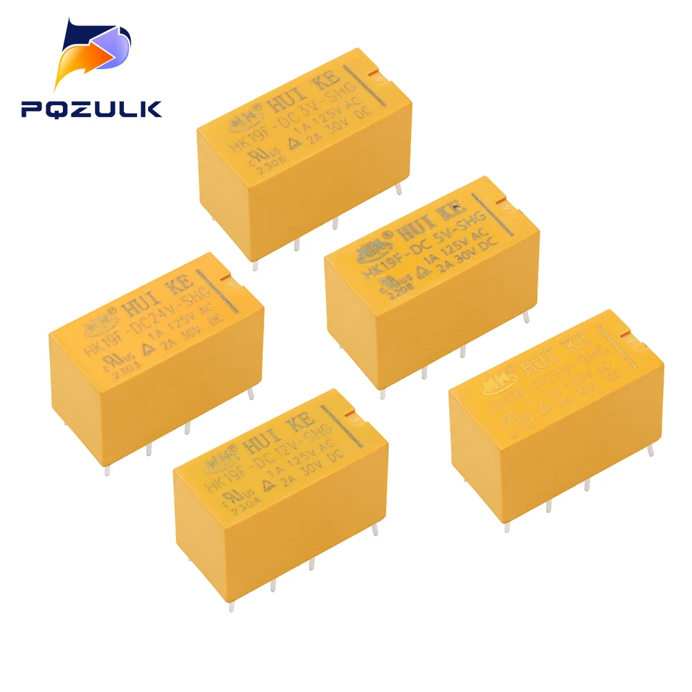 10PCS-Coil-DPDT-8-Pin-2NO-2NC-Mini-Power-Relays-PCB-Type-HUI-KE-HK19F ...