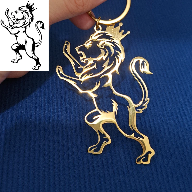 Custom Big Keychain Personalized 80 mm Domineering Lion Design Support ...