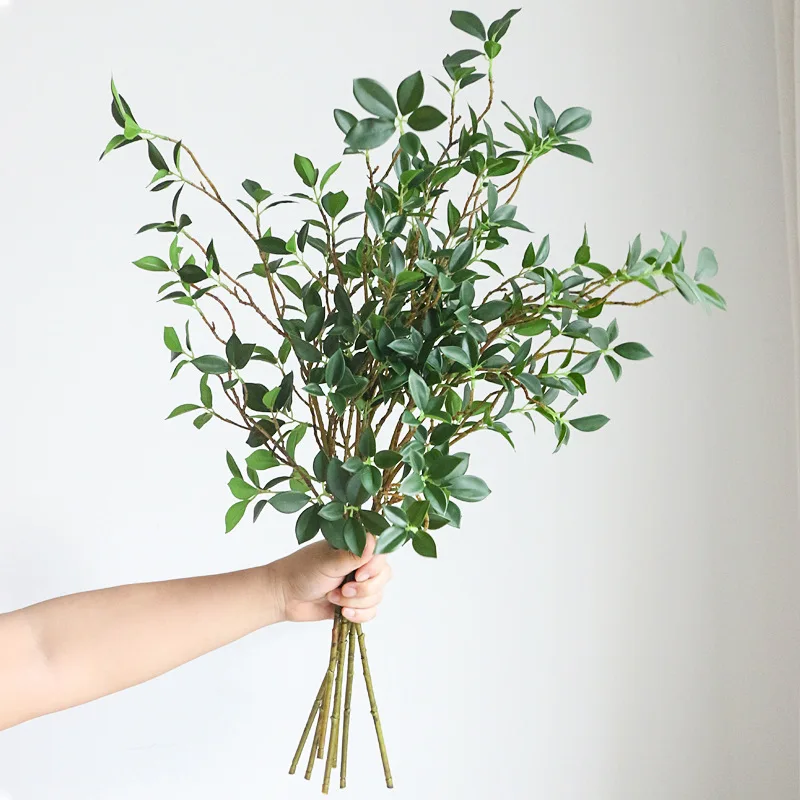 Real-Touch-Ficus-Twig-Artificial-Plants-113cm-Long-Branch-Fake-Green ...
