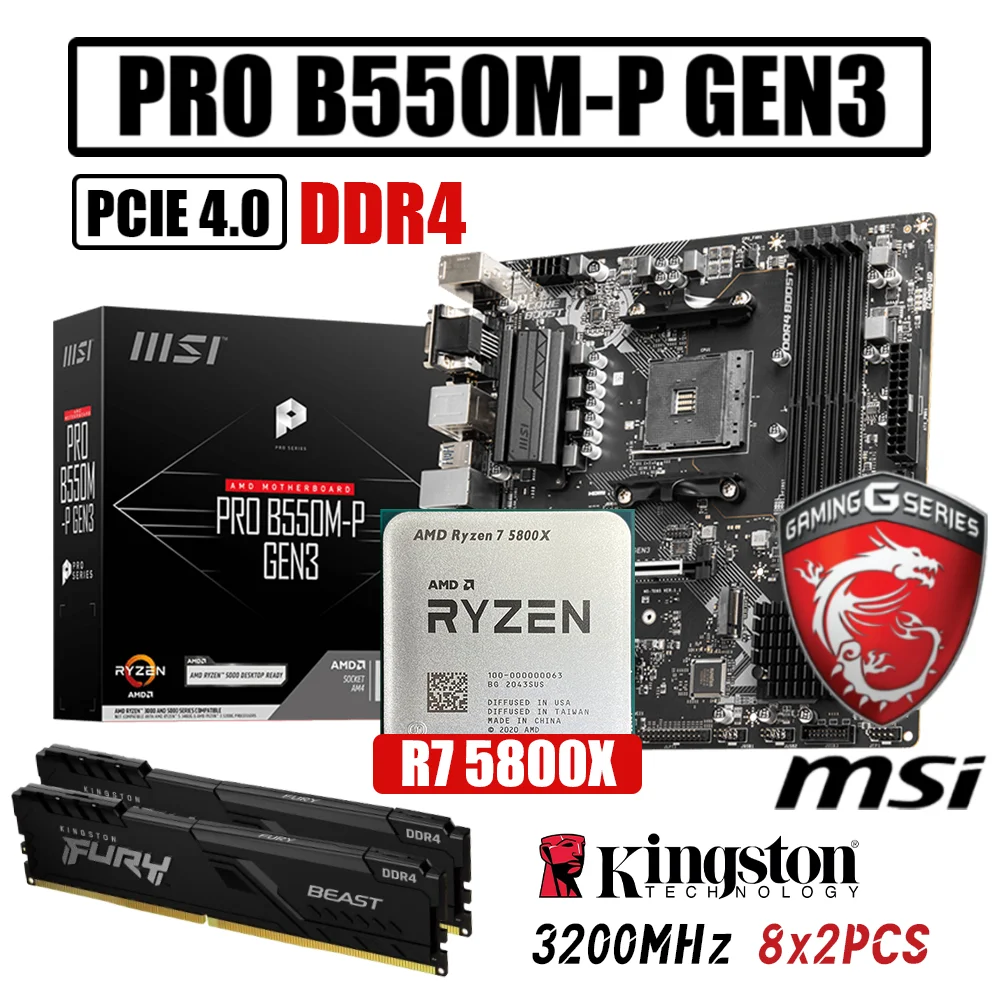 MSI-B550M-P-GEN3-Combo-DDR4-Motherboard-AM4-With-AMD-Ryzen-7-5800X ...