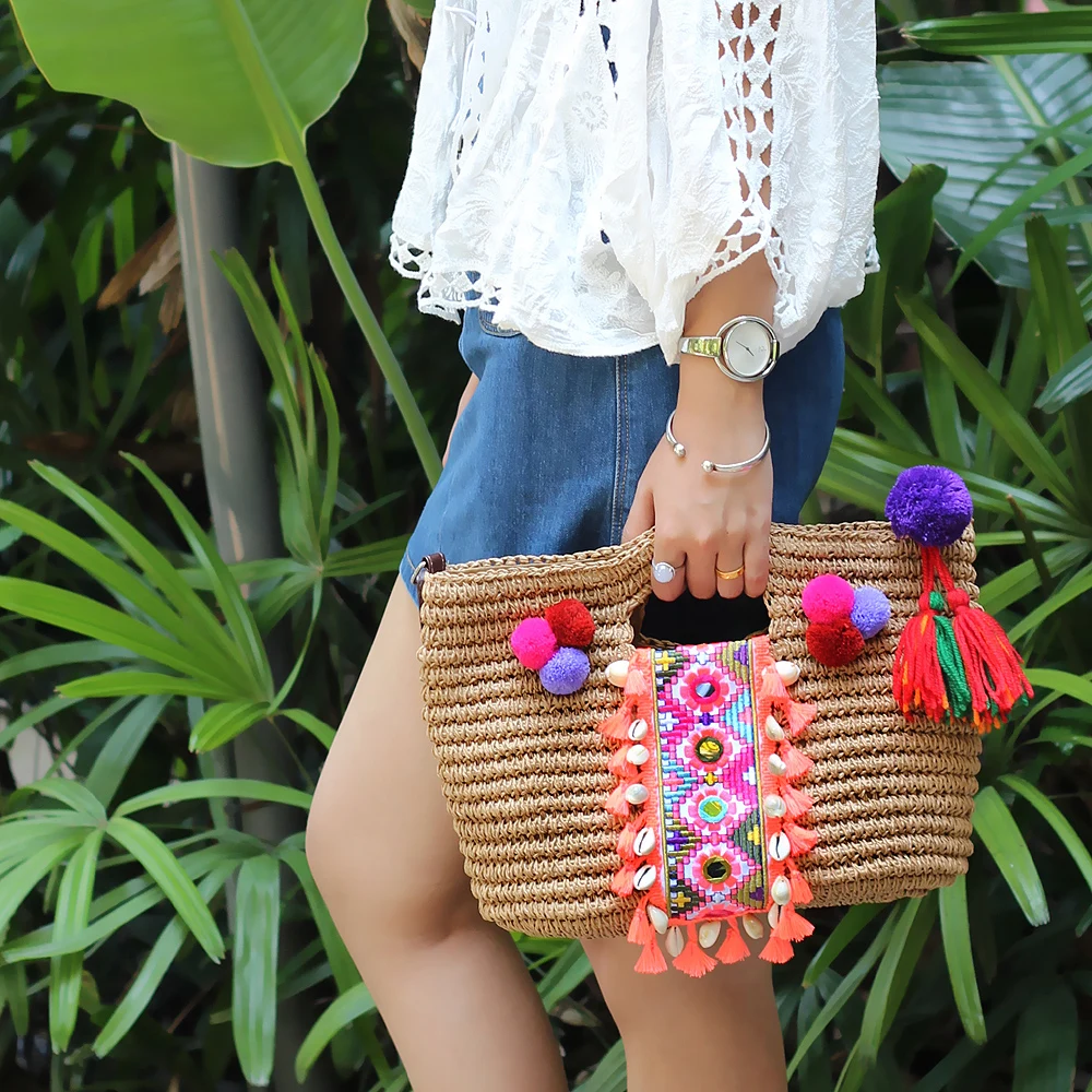 Summer-woven-Women-s-bag-Bohemian-Straw-bags-Handmade-tassels-tote-bags ...