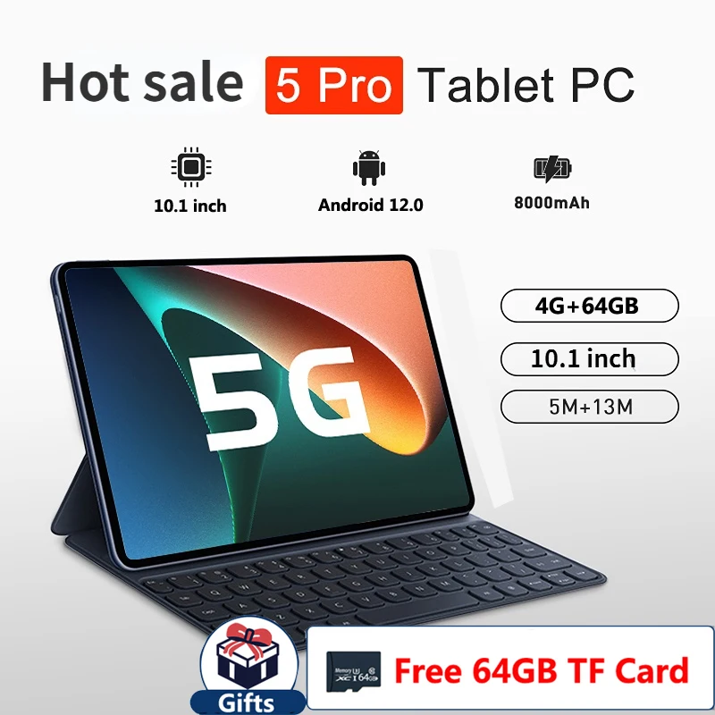 New-10-1-Inch-Tablets-Android-12-Octa-Core-4G-64GB-Tablet-Free-64GB-TF ...
