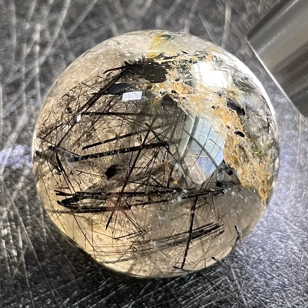 88g-Natural-Stone-Black-Quarte-Rutilated-Crystal-Ball-Polished-Clear ...