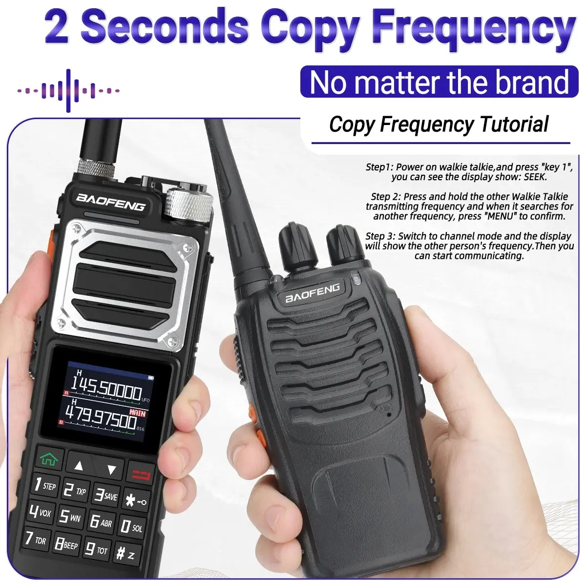 Baofeng UV 25 Walkie Talkie High Power Tri Band Long Range Goose Tube ...