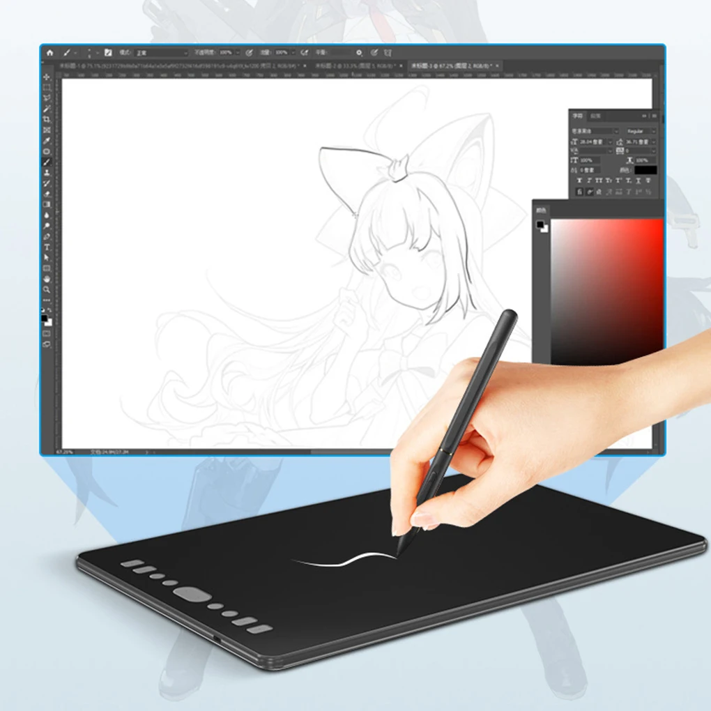 Graphics-Tablet-For-Drawing-And-Pen-Tablet-With-10mm-Sensing-Height ...