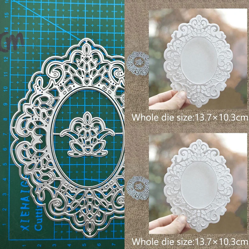Lace-Oval-Metal-Cutting-Dies-Stencil-Scrapbooking-Diy-Album-Stamp-Paper ...