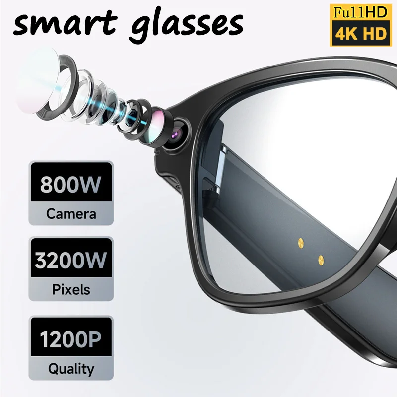4K HD AI Smart Glasses GPT 100MP Multifunctional Camera Chat Bluetooth ...