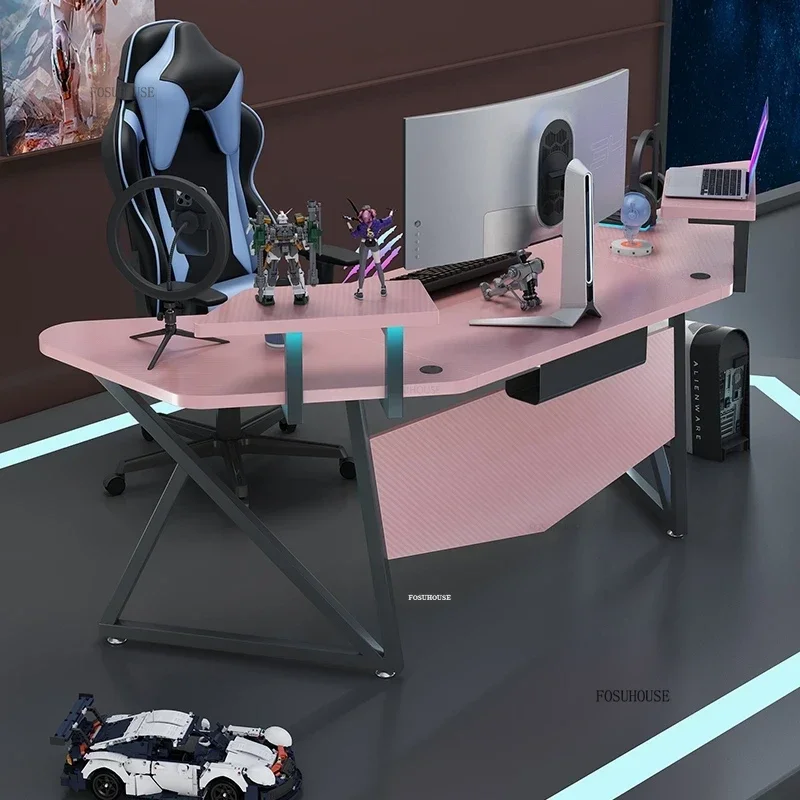 Home Curved Computer Desks Creative Office Furniture Simple Wood ...