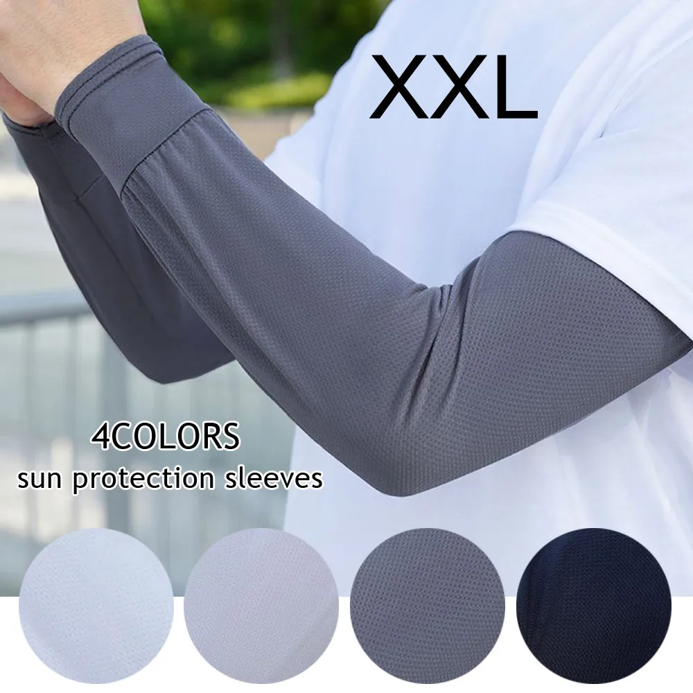 XXL-Sunscreen-Arm-Covers-Men-Cycling-Arm-Case-Loose-Enlarged-Arm-Sleeve ...