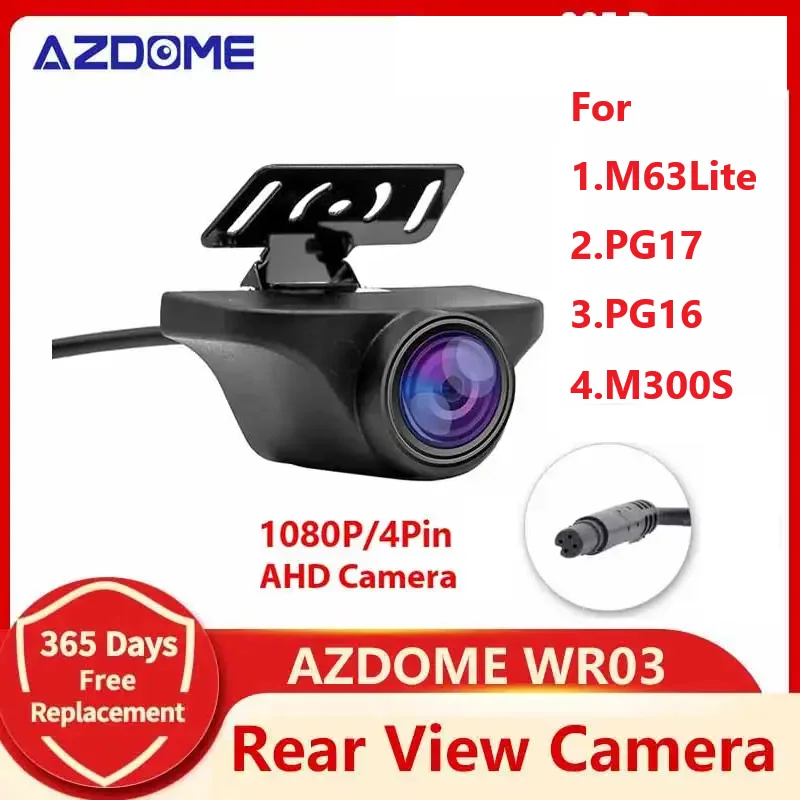 AZDOME WR03 AHD Car Rear View Camera 4 pin For M63 Lite PG17 M300S DVR ...