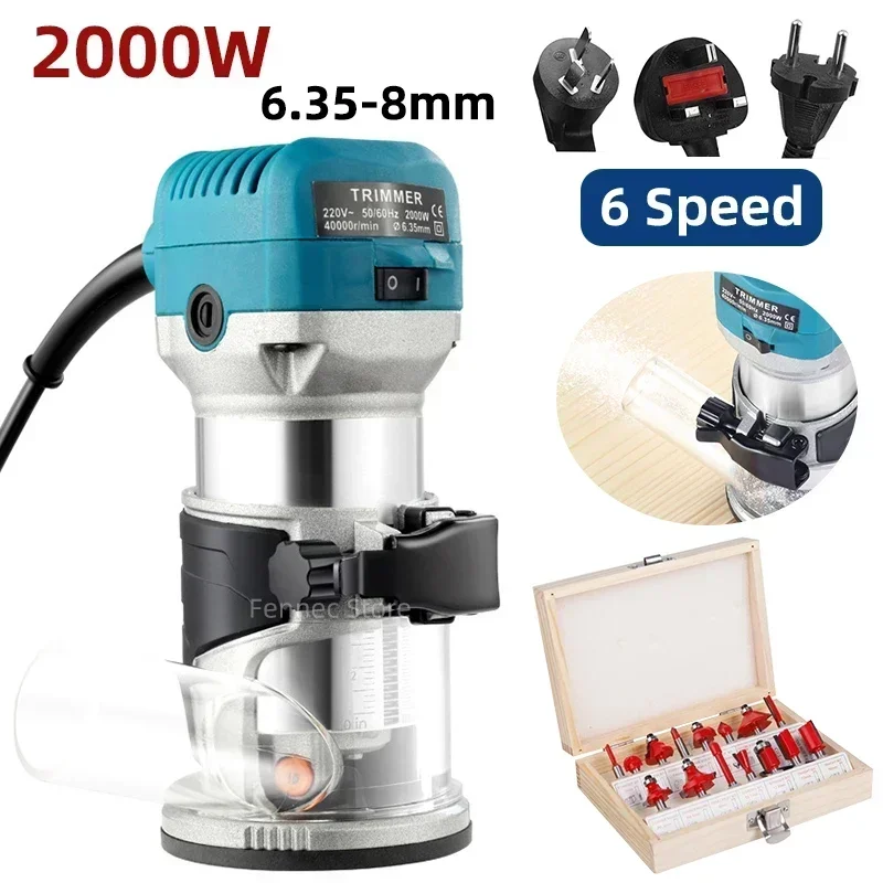 800W/2000W Electric Trimmer Router Woodworking Laminate Engraving ...