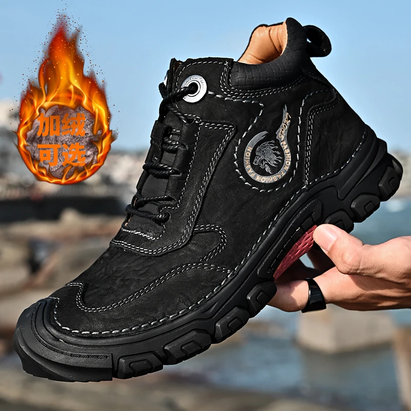 Italian-Genuine-Leather-Boots-for-Men-Outdoor-Roman-Work-Boots-Walking ...