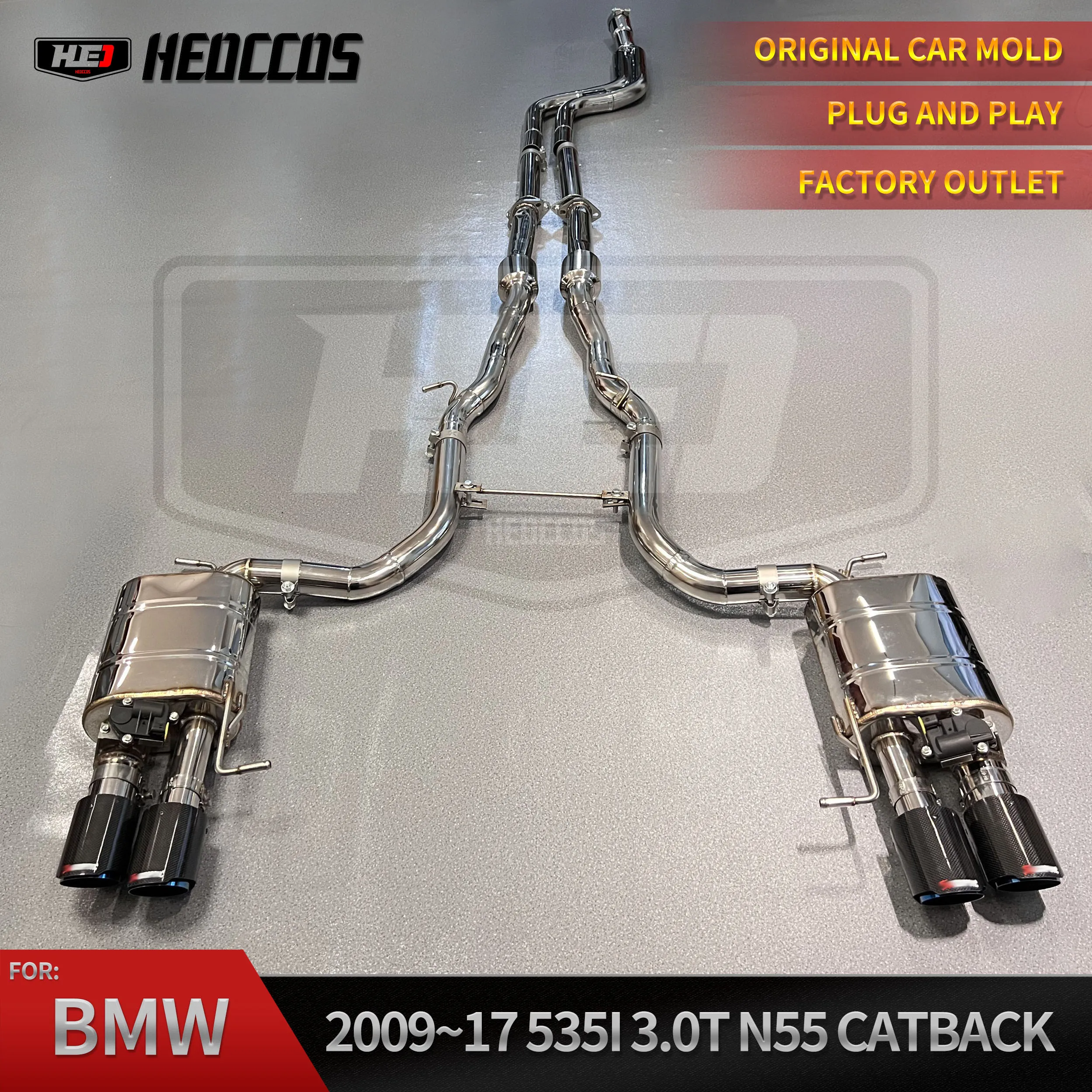 HEO-Polished-Stainless-Steel-304-Exhaust-For-BMW-535I-F10-F18-3-0T-2009 ...