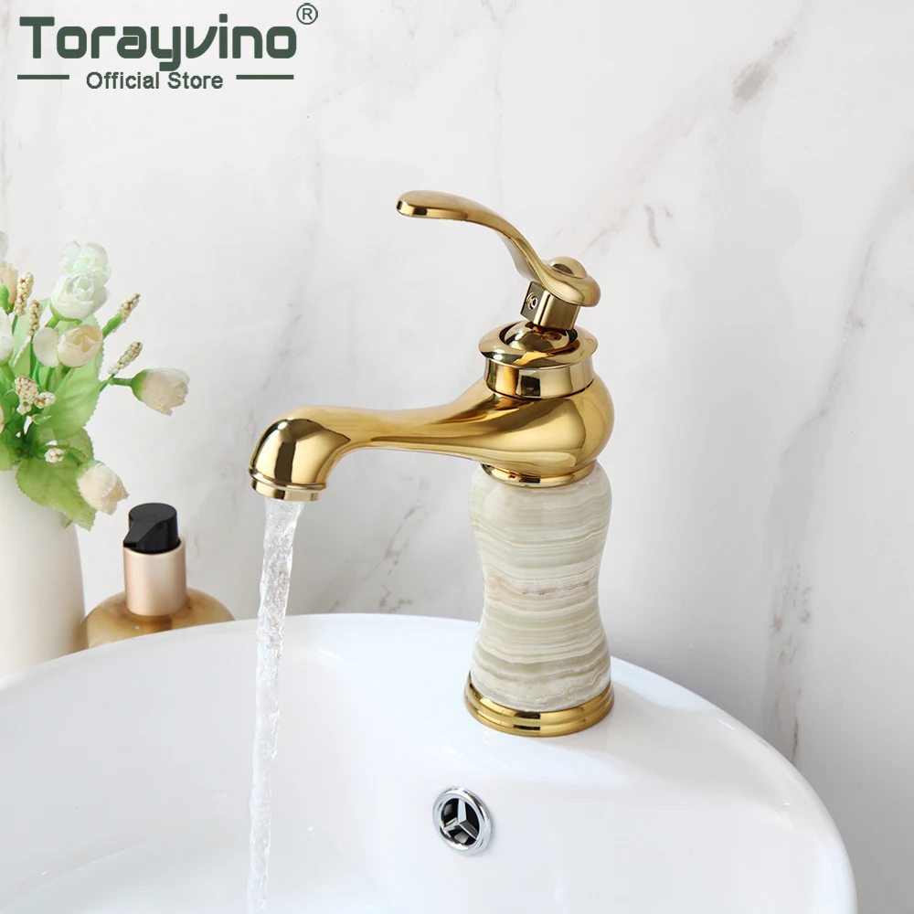 Torayvino-Luxury-Gold-Polished-Brass-Ceramics-Bathroom-Single-Handle ...