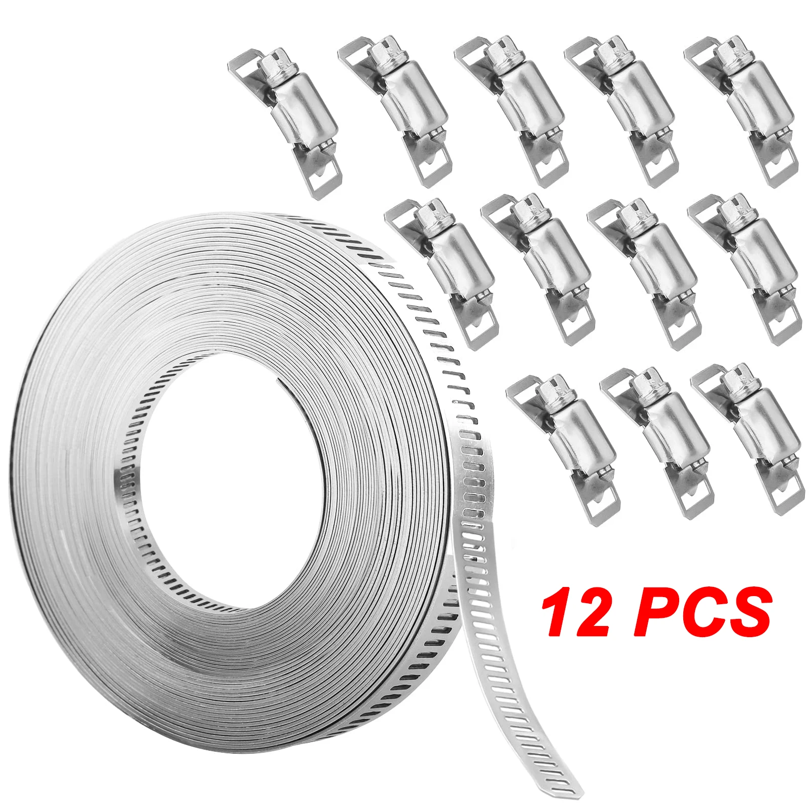 Hose-Clamps-Assortment-34-4-FT-Metal-Strap-Screw-Strapping-Worm-Gear ...