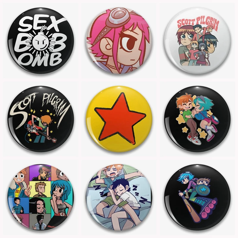 31Style Anime Scott Pilgrim Wallace Ramona Button Pin Scott Group ...