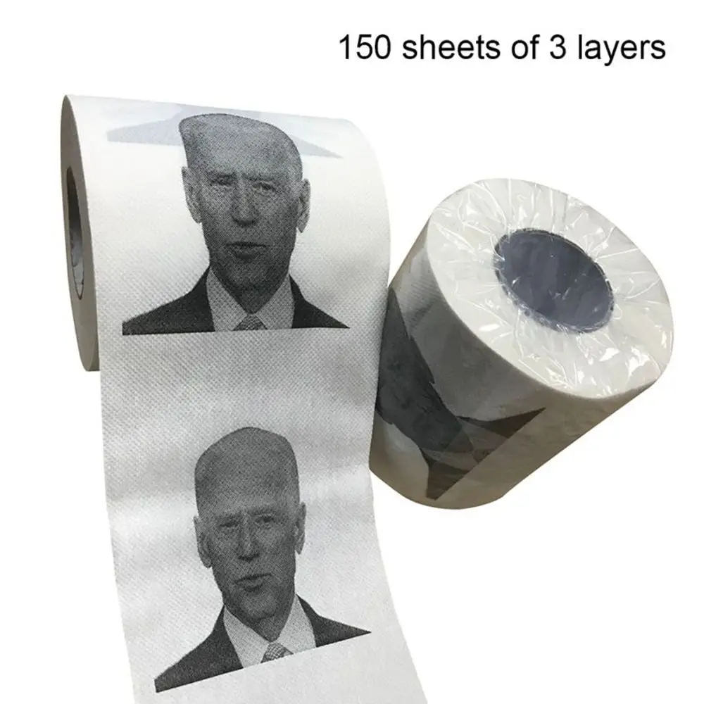1roll Joe Biden Pattern Toilet Paper Roll Novelty Gift Bathroom Paper ...